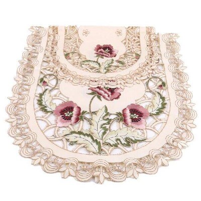Lace Embroidery Round Table Cloth Table Flag Polyester