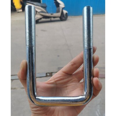 直角M16螺栓U型管卡u型螺丝方形螺栓卡箍抱箍方管固定卡扣方形卡