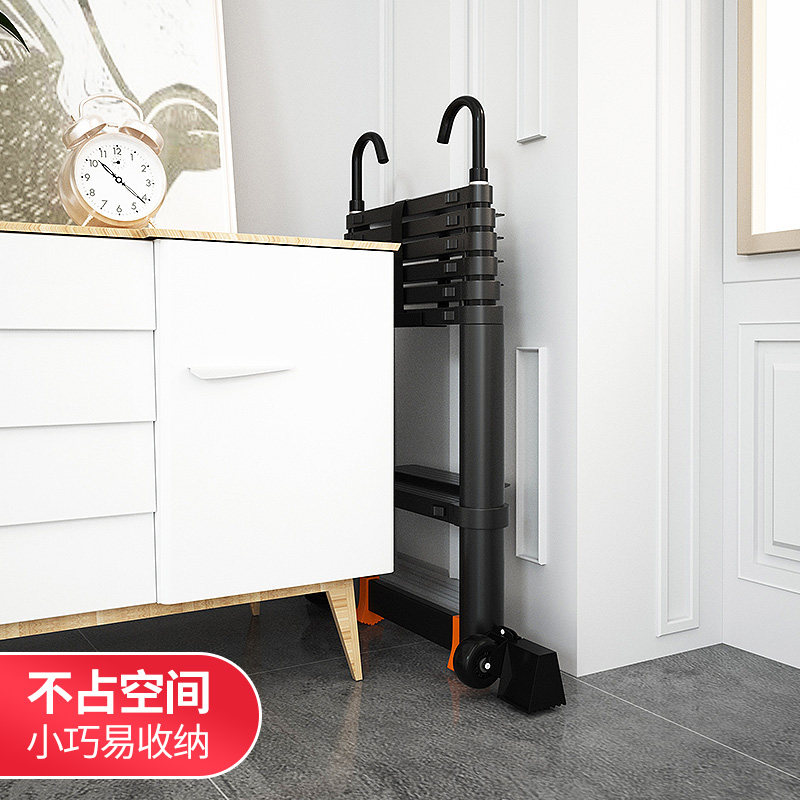 梯子家用折叠伸缩梯升降梯加厚铝合金工程梯移动便携式爬梯带挂钩