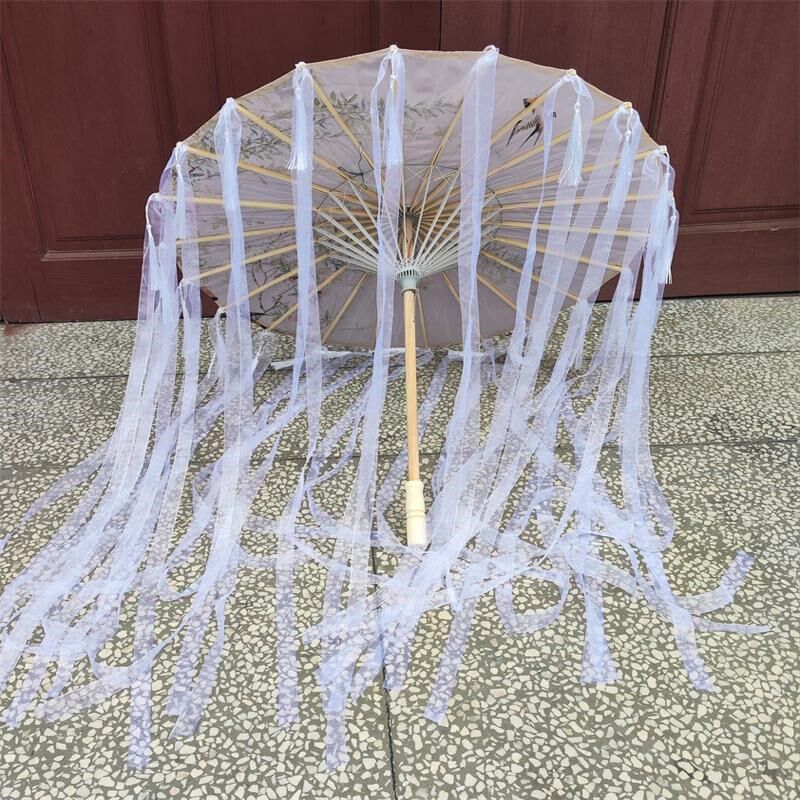 飘带流苏伞古典舞伞古代古装古风拍照汉服道具舞蹈伞摄影工艺伞舞