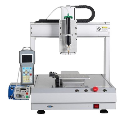 瑞德鑫半导体芯片模组桌面型XYZ定位三轴平台式UV自动点胶机