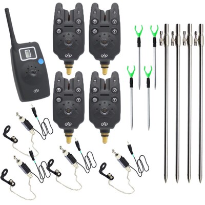 酷诺钓鱼警器套装地插组合欧式库钓防水感应夜光摇摆器电子铃铛