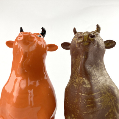 不仁斋薛继业陶瓷雕塑生肖牛新中式家居雕塑摆件牛气冲天摆件潮玩