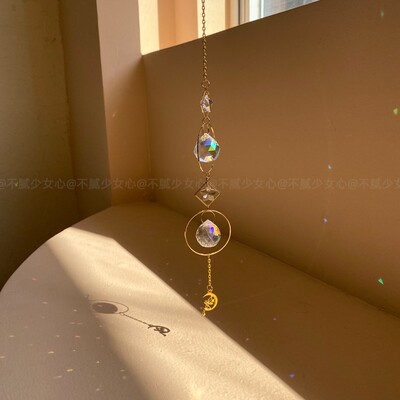 阳光快到屋里来~  光影幻彩水晶风铃挂饰 创意礼物窗户悬挂件礼物