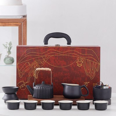 家用功夫茶具套装家用客厅陶瓷器壶小型茶杯中式杯子整套茶具礼盒