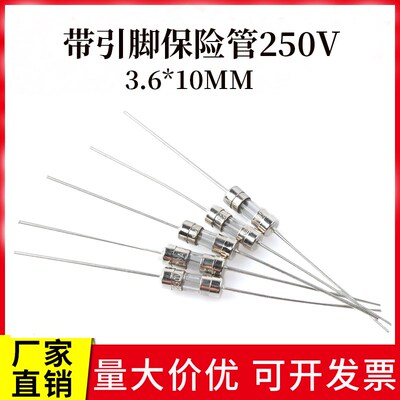 3.6*10mm玻璃保险丝管 12A 双帽带引线/引脚 F12AL250V 快断慢断