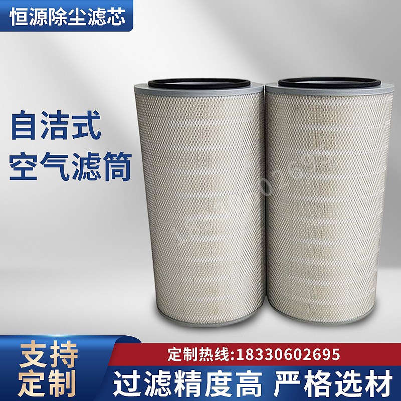 自洁式空气滤筒工业除尘滤芯钢厂高炉鼓风机木浆纸滤筒粉尘过滤器