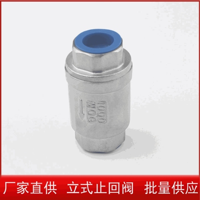 H12W-16P201/304不锈钢丝口止回阀弹簧升降式螺纹单向阀6分缓闭式