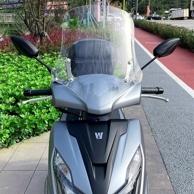 UFD125前挡风玻璃ufd改装加高透明防摔挡风踏板机车通用挡风板