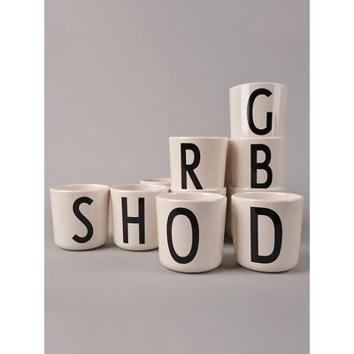 丹麦Design Letters儿童密胺防摔字母杯 宝宝刷牙杯 学饮杯喝水杯