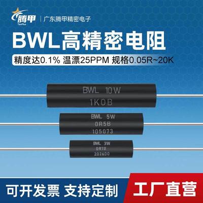 BWL高精度精密电阻无感采样取样低温漂电阻器3W5W10W0.1%