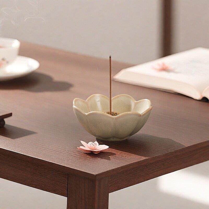 简约陶瓷香插国风线香炉创意檀香插茶道家用室内古朴不落灰线香托