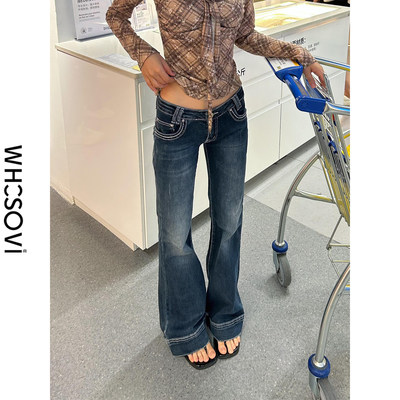 易梦玲同款低腰微喇牛仔