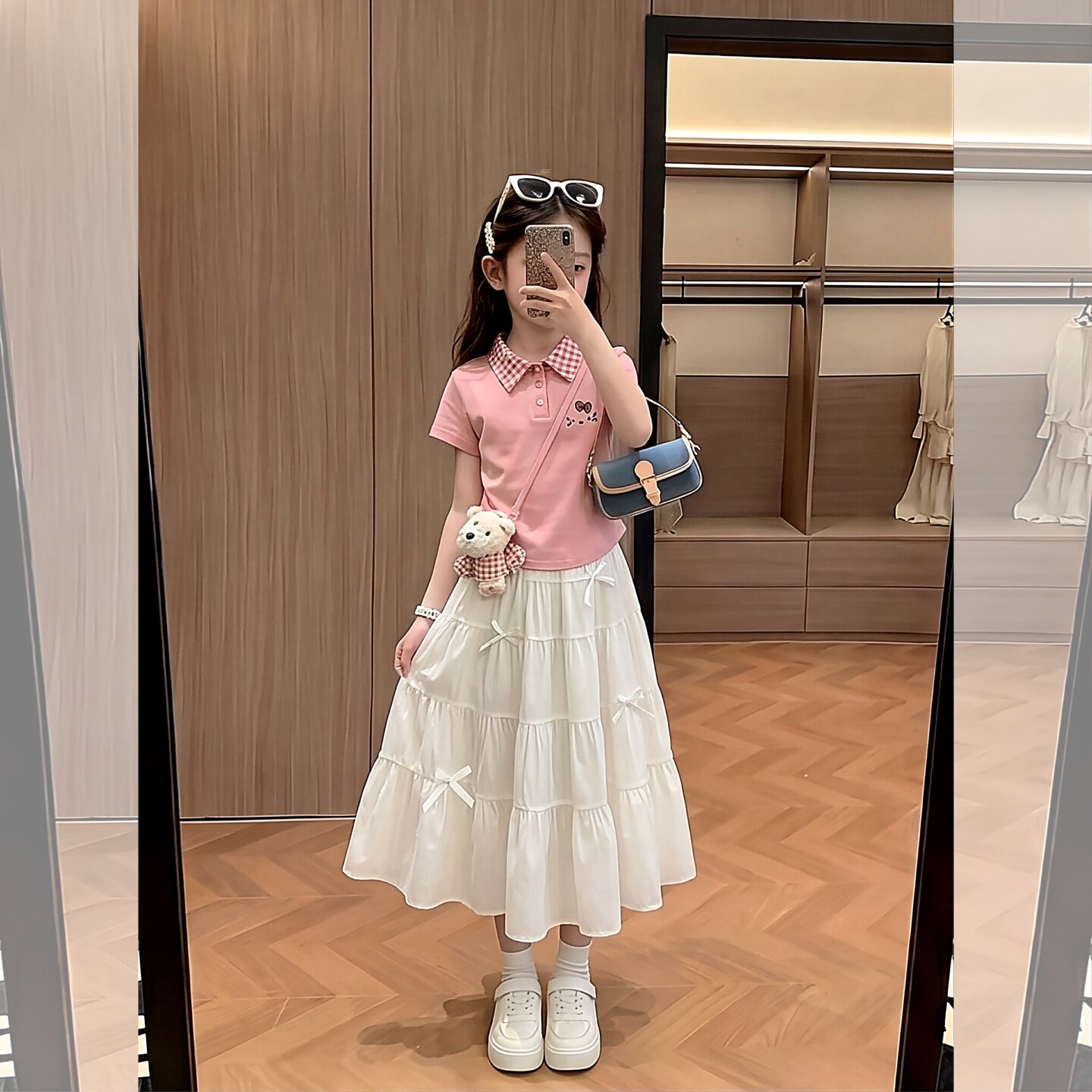 女童裙子2026新款夏季女孩连衣裙儿童大童半身裙套装今年流行薄款