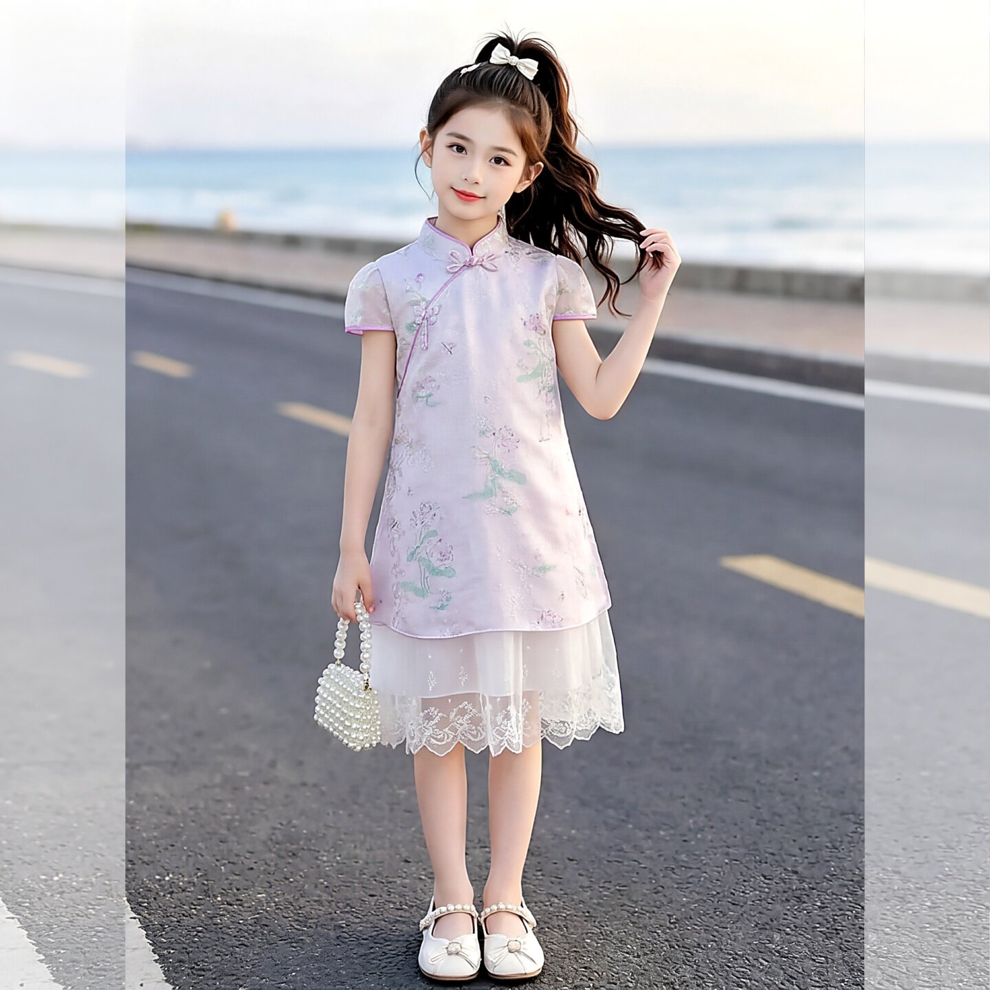 女童汉服改良旗袍裙儿童古风演出服夏装2026新款女孩新中式连衣裙