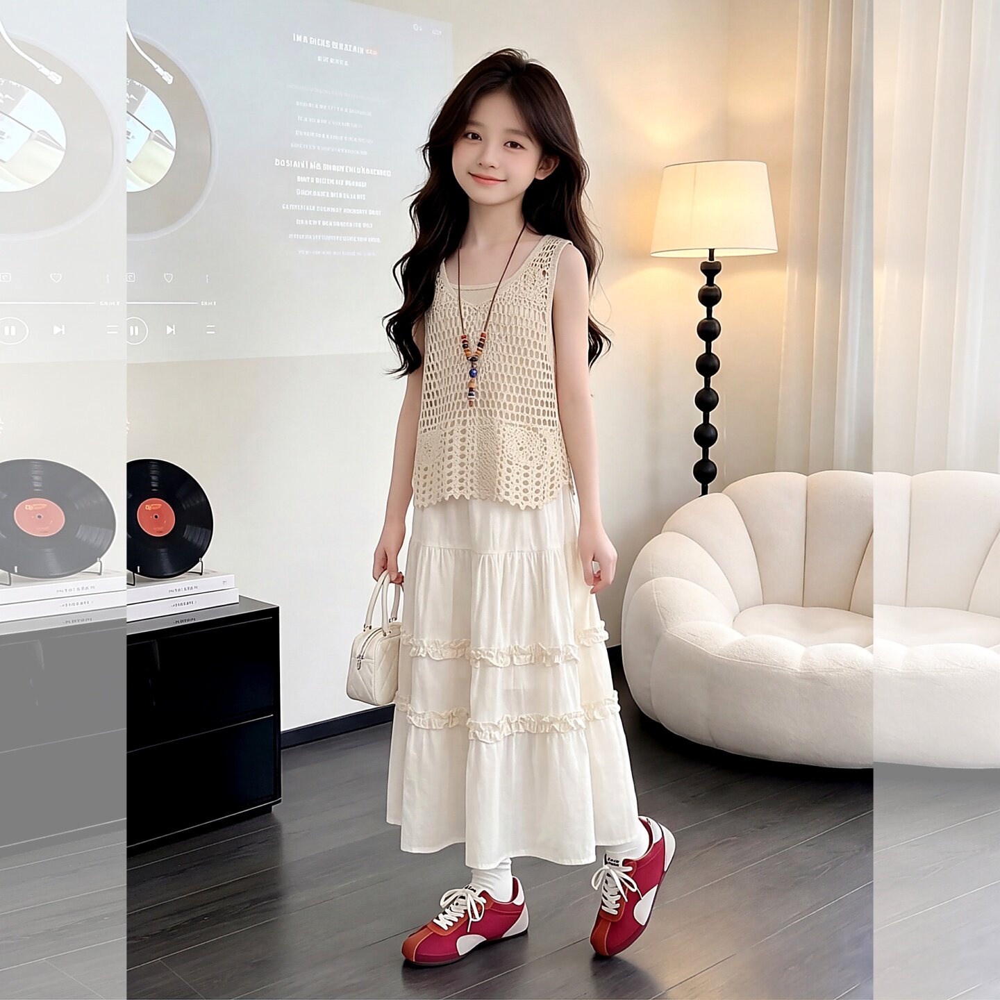 女童海边度假裙夏季2026新款儿童波西米亚风连衣裙女大童裙子套装
