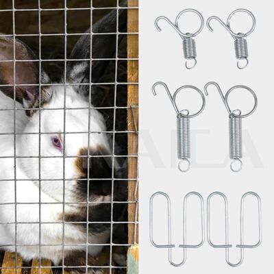 跨境兔食盒挂钩卡扣弹簧门钩鸡GES笼子殖笼笼门固定钩挂鸟笼配件
