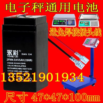 永彩YONGCAI蓄电池2FM4.5 4V5AH/20HR电子秤电池 台秤 吊钩秤电瓶
