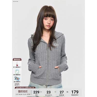 AFGK25FW麻花纹连帽毛衣