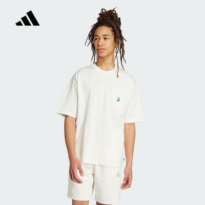 adidas阿迪达斯卡通小狗印花秋男足球风短袖T恤深靛蓝JL9236