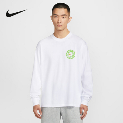 NIKE耐克男子长袖T恤2026春新款图案印花宽松圆领卫衣IH4134-100