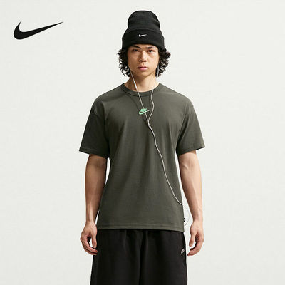 NIKE耐克夏季男士短袖针织衫刺绣logo宽松休闲短袖T恤IH1122-005