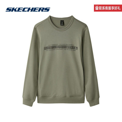 Skechers斯凯奇冬季男子圆领上衣针织休闲套头卫衣 L424M002/04AU