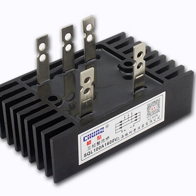 椿整 SQL-100A 1600V三相整流桥带散热器 三相桥式整流器60*100