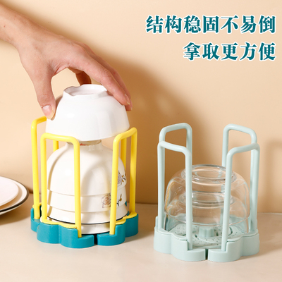 碗架简易沥水架淋水简约置碗碟架厨房放碗架简单小型溧水旋转伸缩