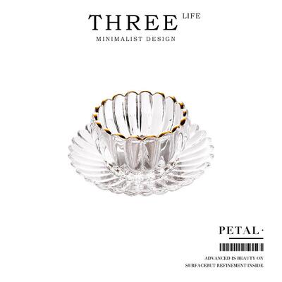 Tlife·Petal·家用创意玻璃碗甜品碗燕窝碗精致金边透明 | 花瓣