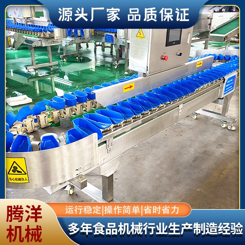 海参重量分选机 生蚝分级机 自动翻盒在线鸡爪分拣机