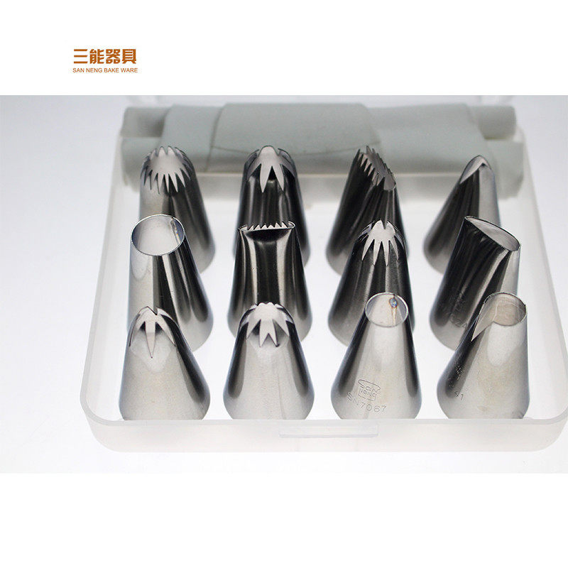 三能烘焙器具SN7014 SN7015裱花嘴12粒套装中小号挤花嘴 蛋糕装饰