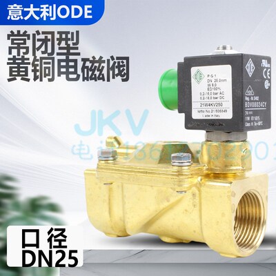 意大利ODE电磁阀膜片全铜丝扣 21W4KV250两通常闭1寸现货220V 24v
