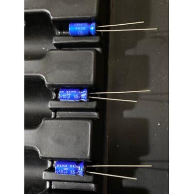 200个=32元 电容器 10UF 35V ELNA依娜 RE3 蓝袍 电解电容器 5*11