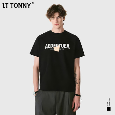 潮牌I.T TONNY美式复古高街潮牌短袖夏季情侣男女同款舒适潮范XG