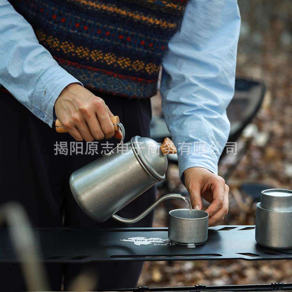 户外创意304不锈钢咖啡用具复古手冲壶咖啡拉花杯便携露营烧水壶