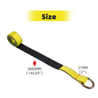 汽车用品轮胎捆绑带 2英寸拉紧器绑货固定拖车带12FT3.66米4个装