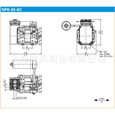 德国原装KNF摆动活塞式真空泵NPK 09 AC/DC NPK 09.1.2AC活塞气泵