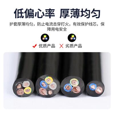 金万兴国标电源线RVV 5*1平方5芯铜芯PVC控制电缆软护套线电缆