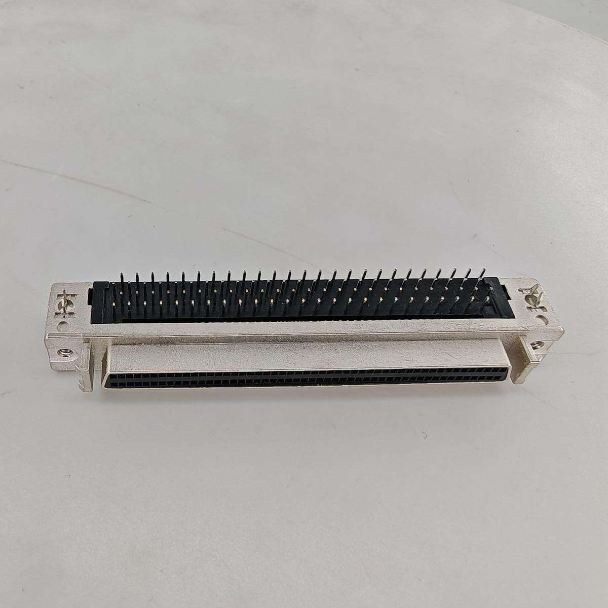 SCSI100P插头母D型90°弯插带卡勾板端母座连接器伺服器