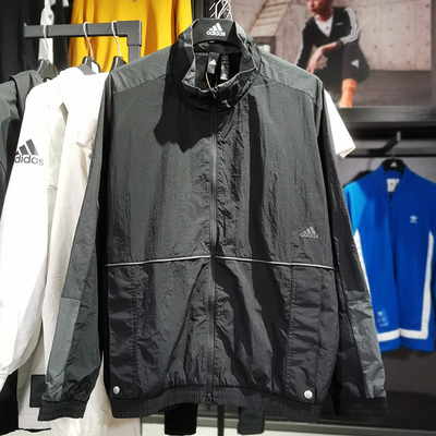 阿迪达斯2024春新款男款立领运动休闲风衣夹克外套HD0077 IT3954