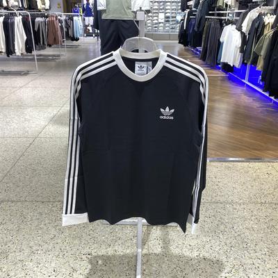 阿迪达斯三叶草男时尚潮流舒适透气百搭休闲轻薄长袖t恤 IA4877