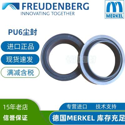 进口液压缸防尘圈德国MERKEL PU6 160-175-10.2-16 蓝色聚氨酯