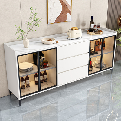 兔宝宝ENF岩板实木玻璃餐边柜