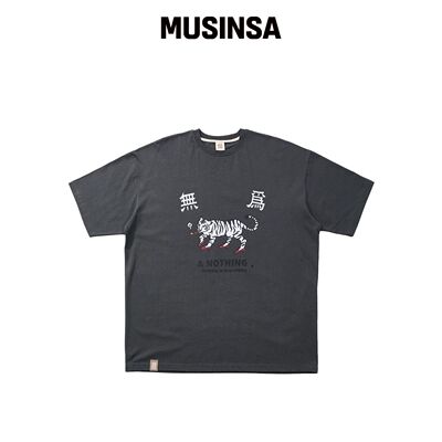 A NOTHING MU-WI PRT. BOX 1/2 TEE (炭灰色)韩国官网直邮进口