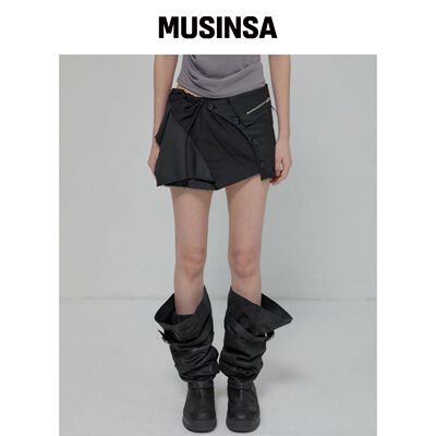 FLAREUP 不对称层叠迷你裙 (FL-267_黑色) MUSIN韩国官网直邮进口