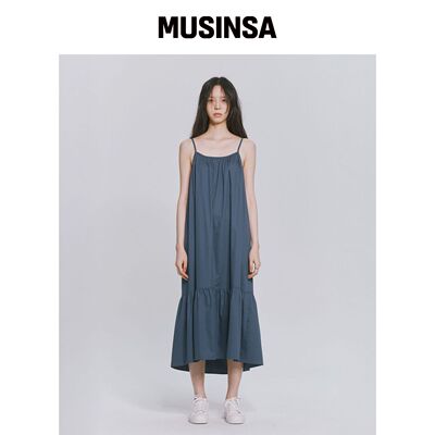 MONOPHOBIA 宽松棉质长裙 蓝色韩国官网直邮进口MUSINSA