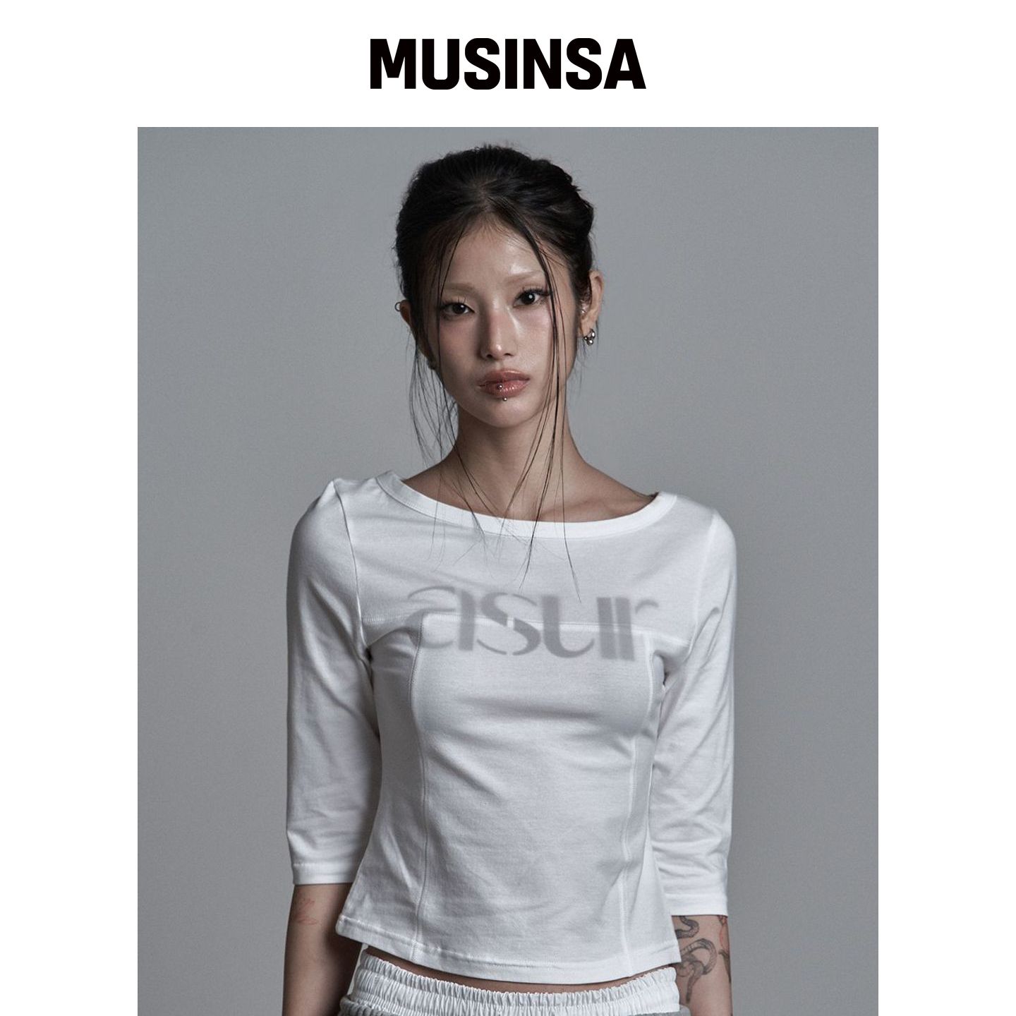 AS YOU ARE 缝制船领袖衫 白色韩国官网直邮进口MUSINSA