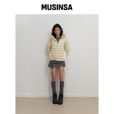 OJOS 轻薄羽绒连帽外套 / 浅黄色 MUSINSA韩国直邮官官网直邮进口