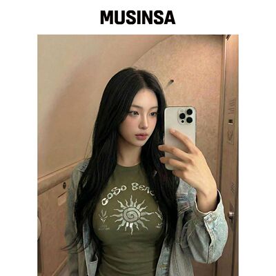 COSO CC KOLOR美甲短款T恤（卡其色）韩国官网直邮进口MUSINSA